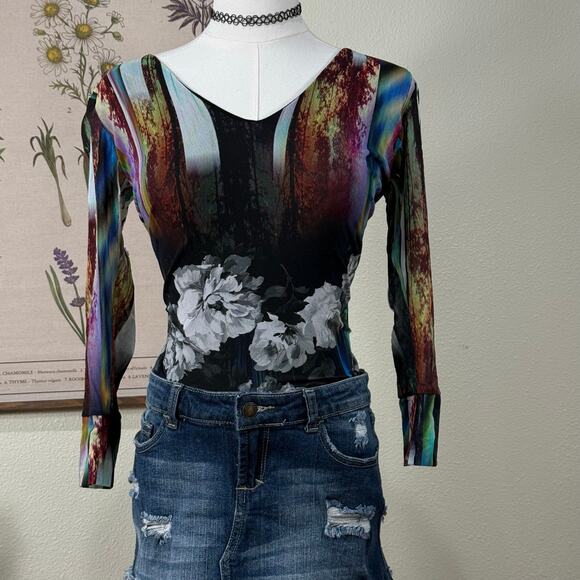 Petit Pois | Tops | Petit Pois Viviana G Floral Rainbow Mesh Top Rave ...